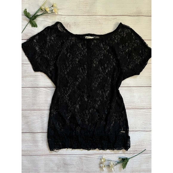 Hang Ten | Tops | Hang Ten Allover Lace Ruched Hem Top | Poshmark